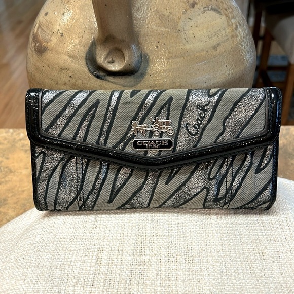 Coach | Bags | Coach Zebra Print Wallet | Poshmark